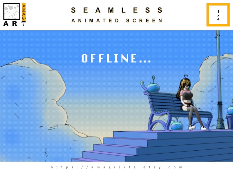 Cozy Pixel Art Animated Twitch Overlay | Sky Clouds Stream Screens ...