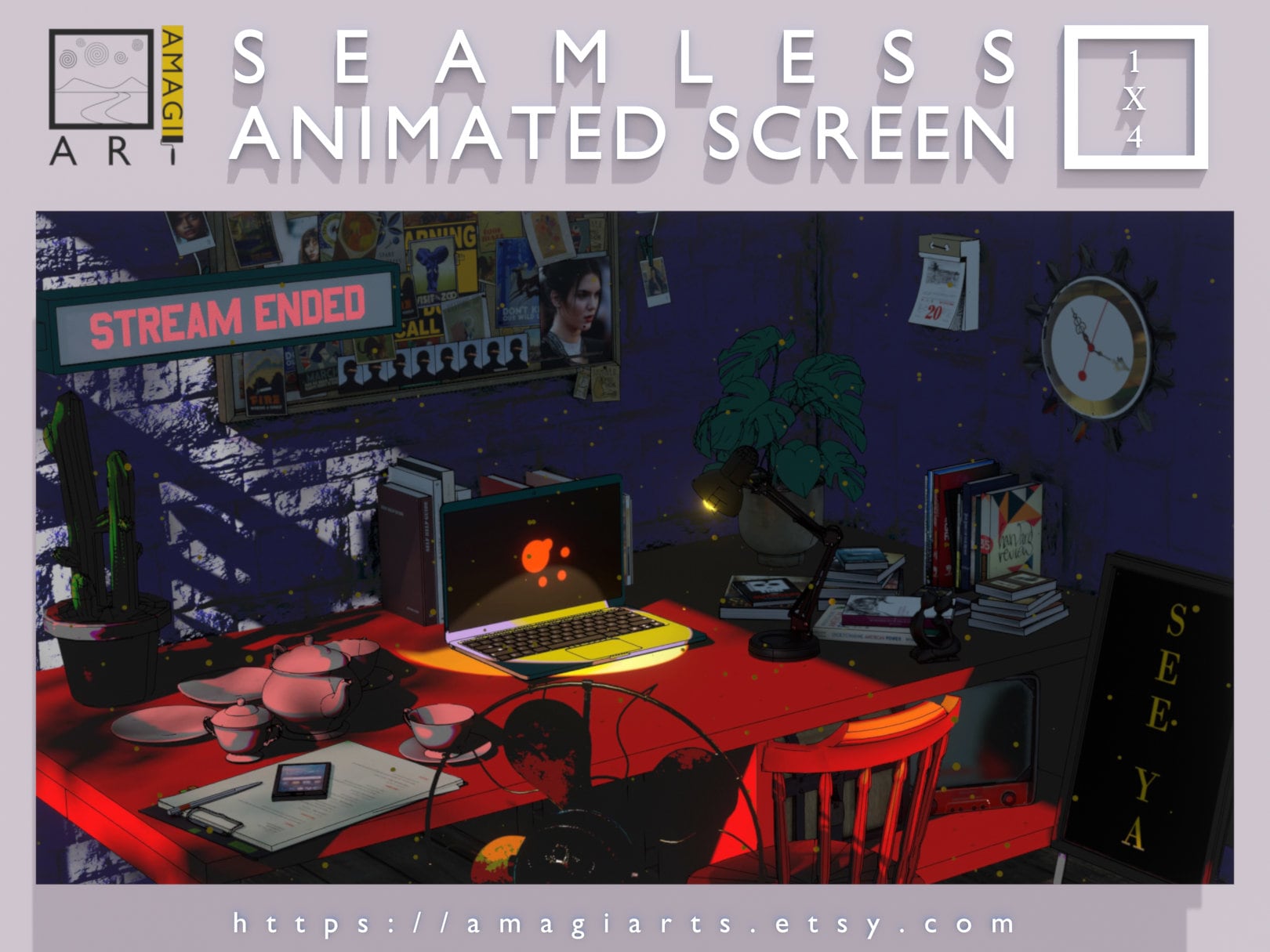 Animated Virtual, Background, Cozy Stream Overlay, Be Right Back ...