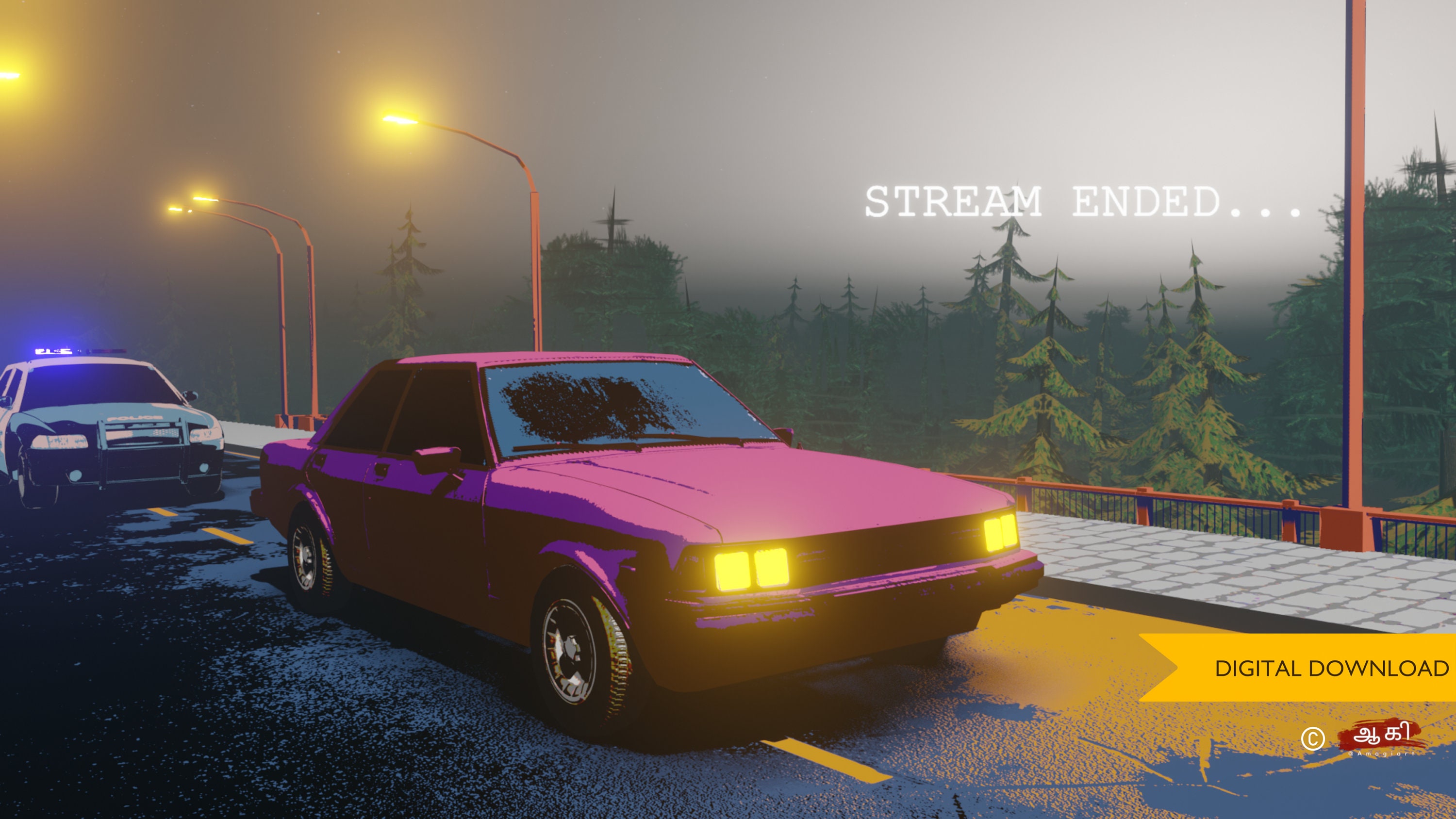 Animated Virtual Background, Car Chase, Night Twitch Overlay, Animated ...