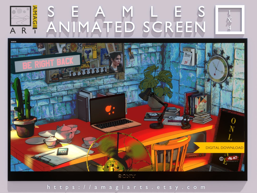 Animated Virtual Background Cozy Stream Overlay Be Right - Etsy