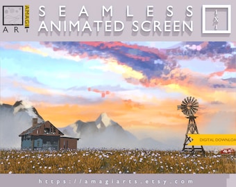 Animated Stream Screen: Rustic Windmill Landscape (digital Download) - Etsy