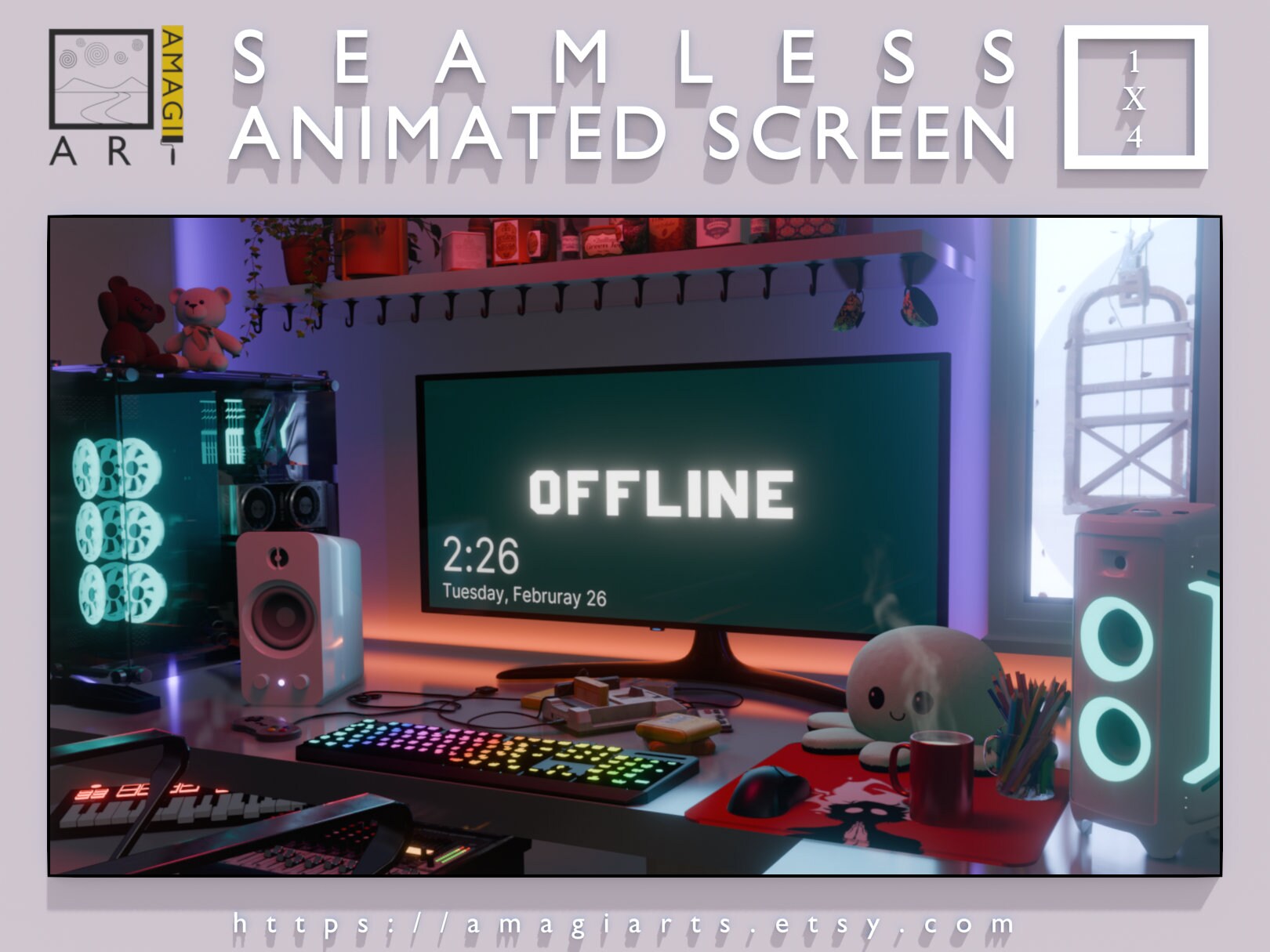 Cozy Room Animated Background Ultrawide Screen, Virtual Background, Obs ...