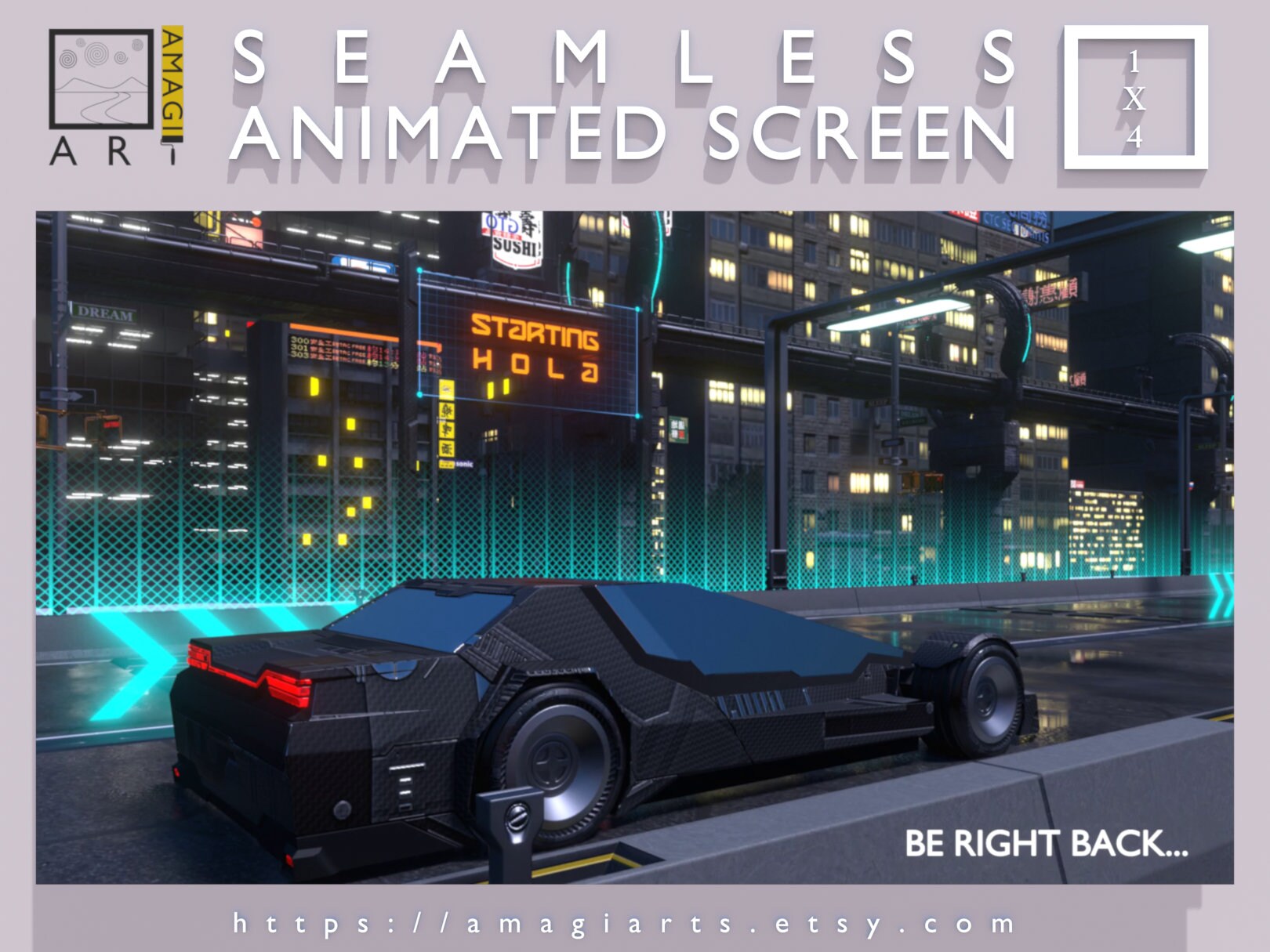 Elevate Your Twitch Stream With a Cyberpunk Car Animated Screen Overlay ...