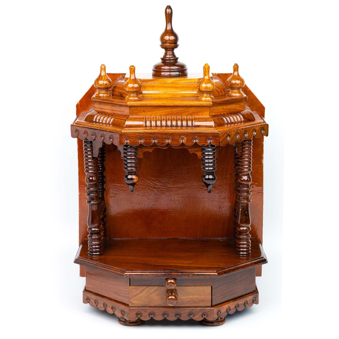 Rosewood Wooden Mandir With Exquisite Detail Wood Working Wooden Indian ...