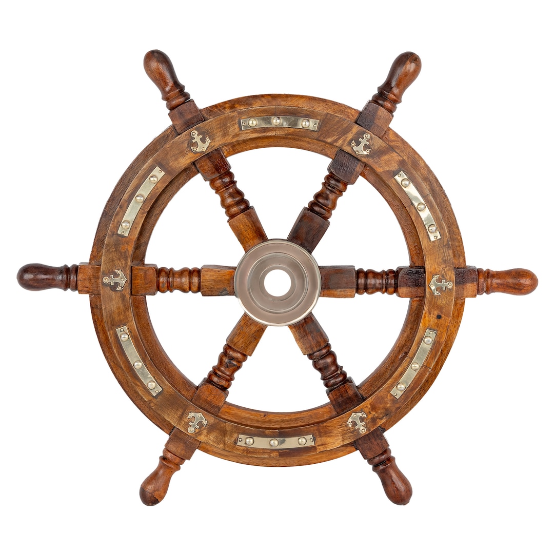 12 to 48 Nautical Wooden Captain Ship Boat Wheel Ship Boat Steering ...