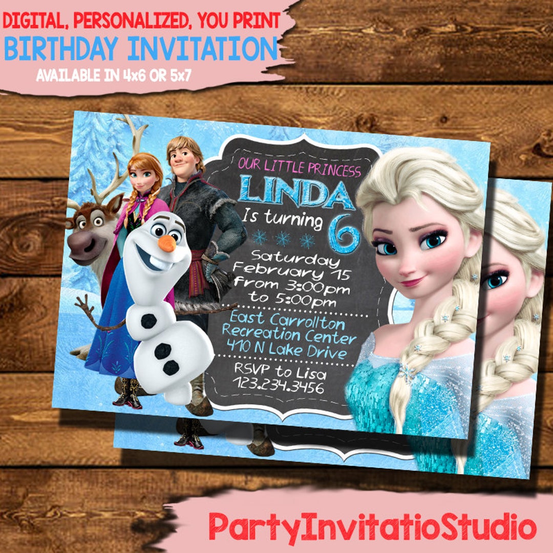FROZEN Birthday Invitation, Anna Invitation, Digital-print Yourself ...