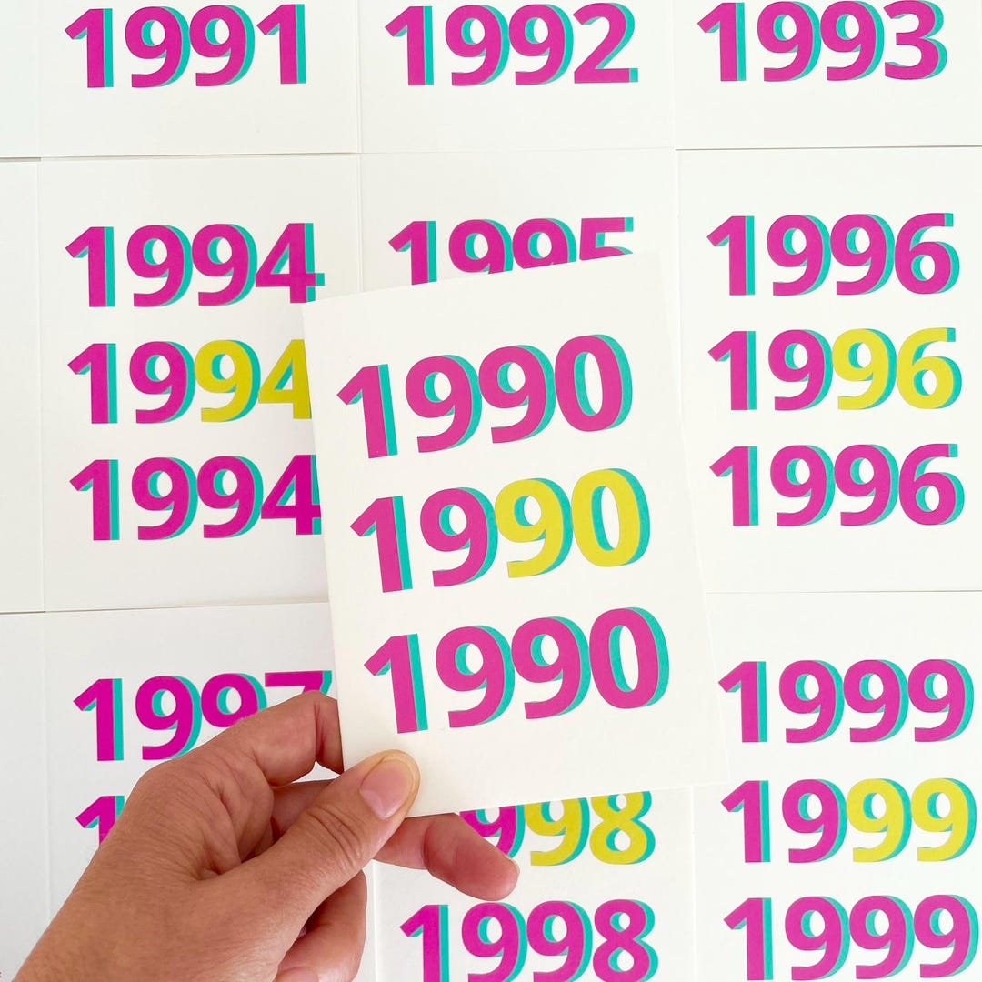 1990s Decade, 90s Birthday Card, Special Year Card, Anniversary Card ...