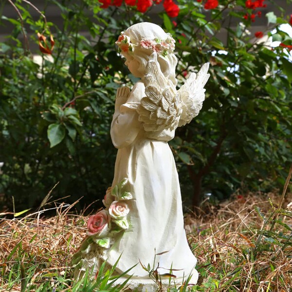 Solar Garden Angel Statue Etsy