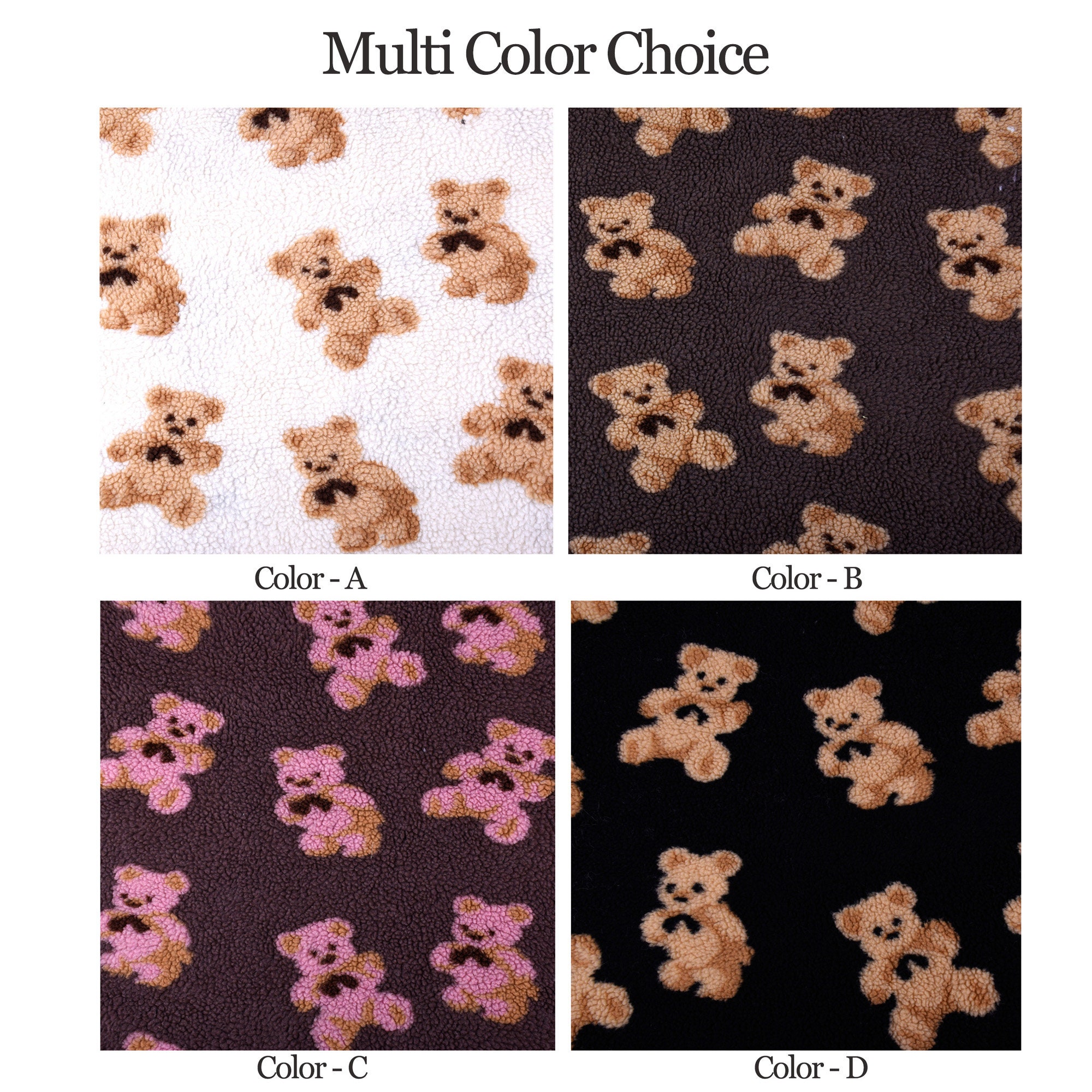 Animal Pattern Sherpa Fleeceteddy Bear Print Plush Lamb Wool - Etsy