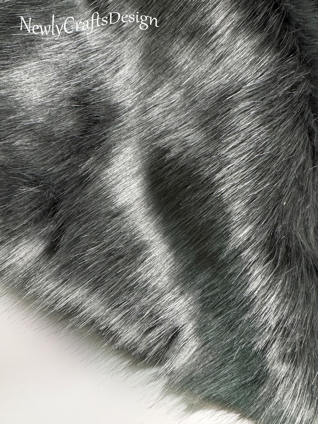 Gray Fox Fur,vegan Long Pile Faux Fur Fabric for Winter Coat Collar ...