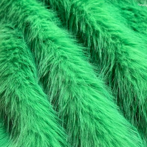 Emerald Green Faux Fur Fabric, Luxury Long Pile Fox Fur for Fursuit ...