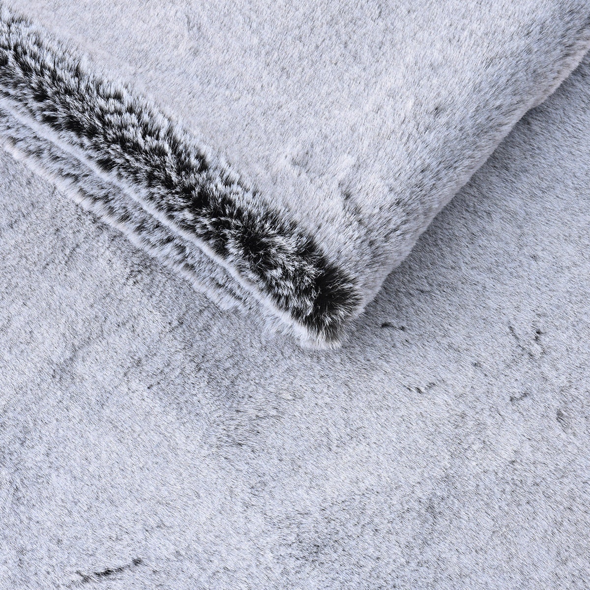 Furry Faux Fur Fabric,black Rex Rabbit Fur With White Tips,fun Fur for ...