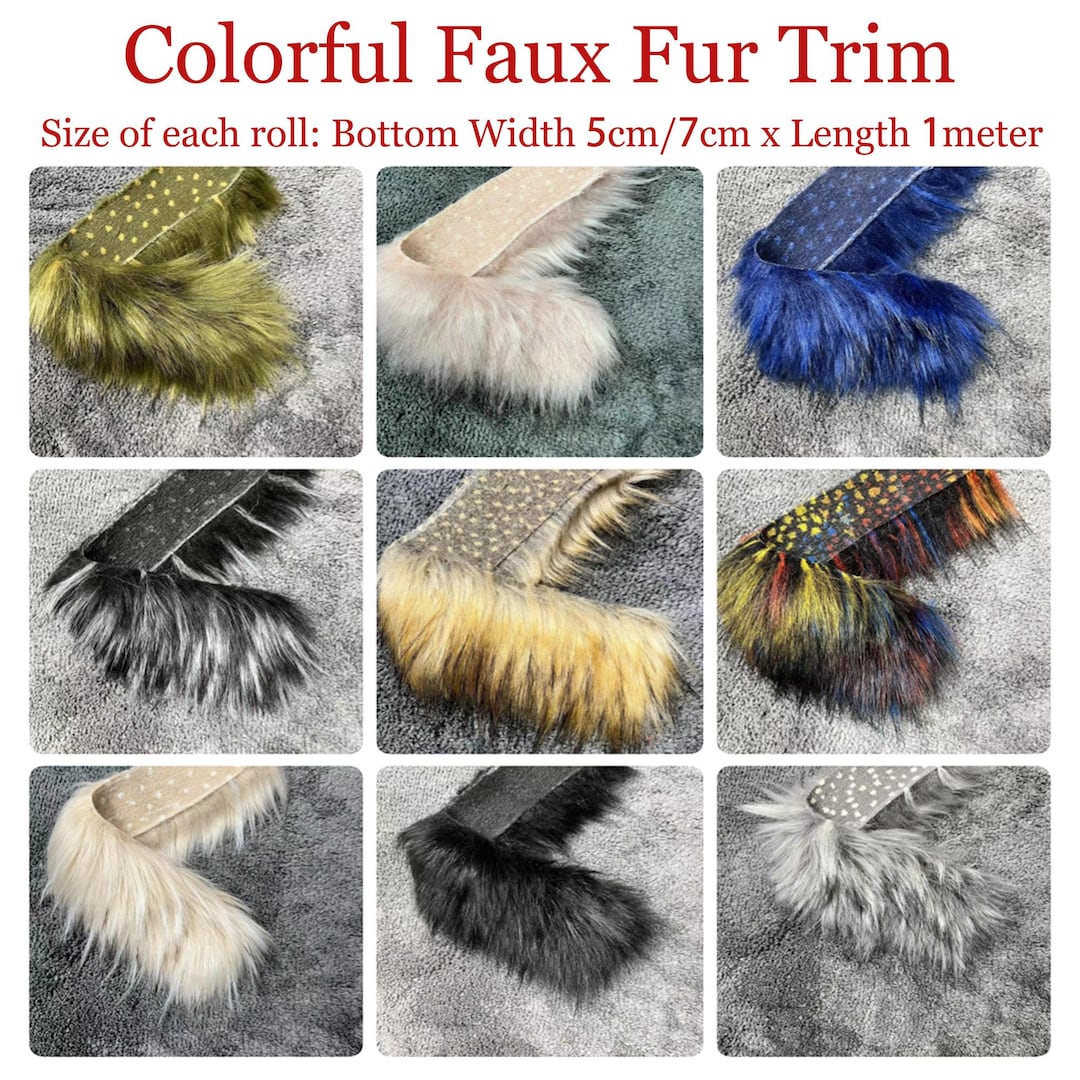Colorful Faux Fur Trim Wide Fluffy Fringe for Costume Sewing Clothing ...
