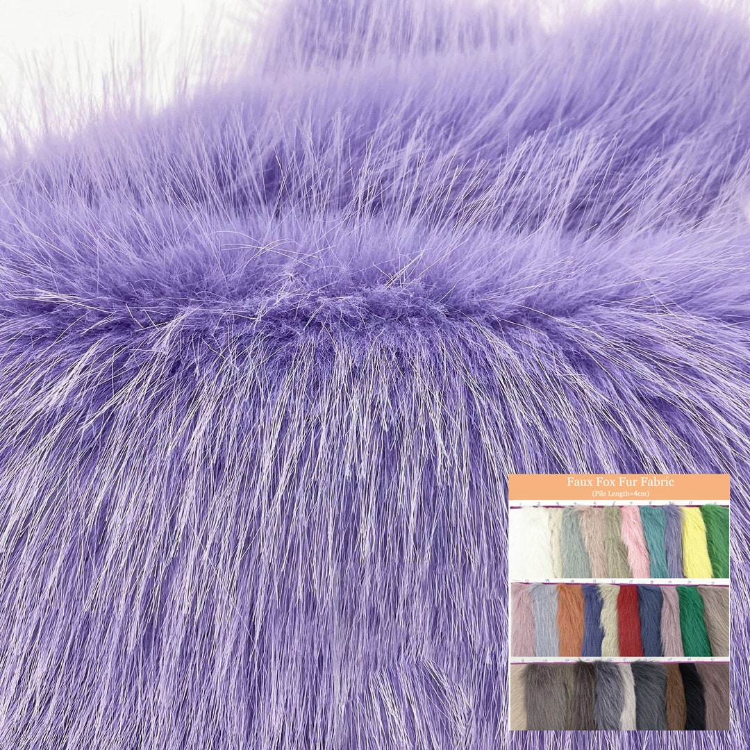 Lilac Fox Faux Fur Fabric, Luxury Long Pile Fun Fur for Fursuit Tails ...