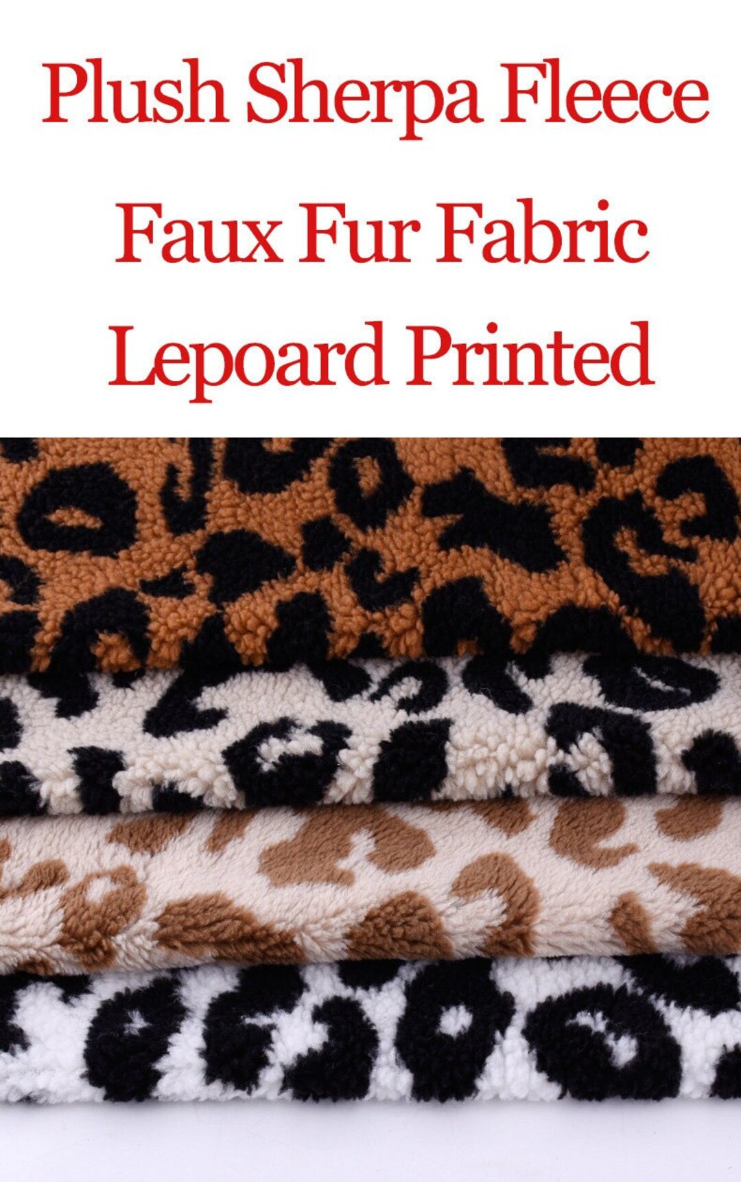 Animal Pattern Sherpa Fleece,leopard Print Plush Lamb Wool Faux Fur for ...
