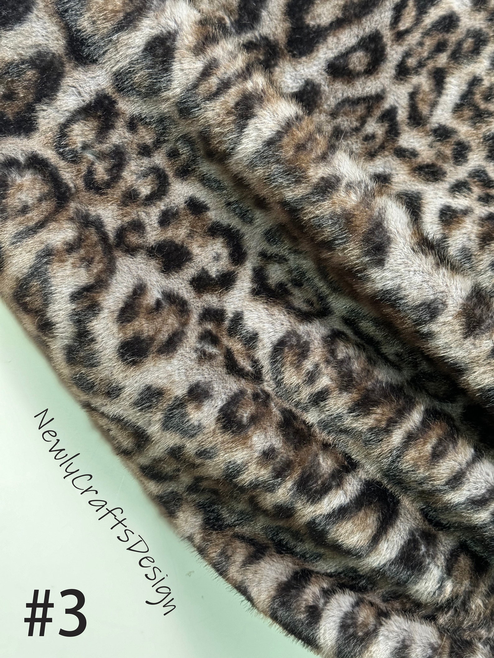 Leopard Print Faux Fur,black Fabric,punk Style Gray Gothic Animal Print ...