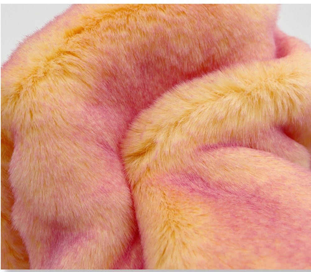 Bi-colored Faux Fox Fur With Pink Tips,orange Fuzzy Faux Fur Fabric for ...
