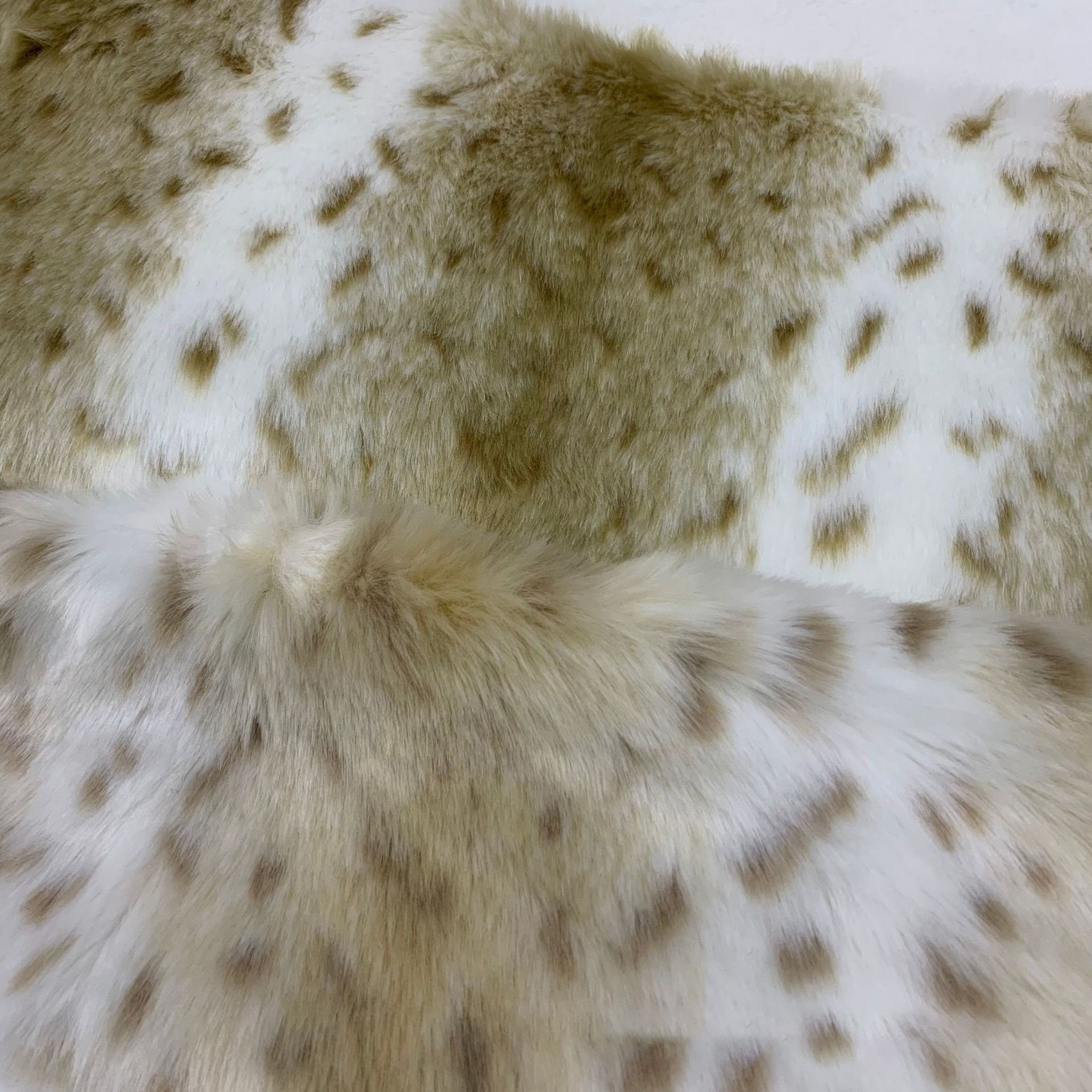 Cat Brown White Faux Fur Fabric,jacquard Leopard Print Fuzzy Fur for ...