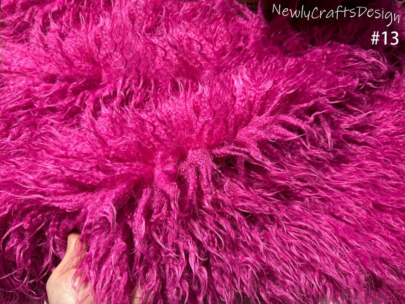Mongolian Long Pile Faux Fur Fabric,long Hair Pile Fabric,pitaya Pink ...