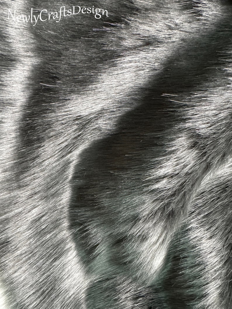 Gray Fox Fur,vegan Long Pile Faux Fur Fabric for Winter Coat Collar ...