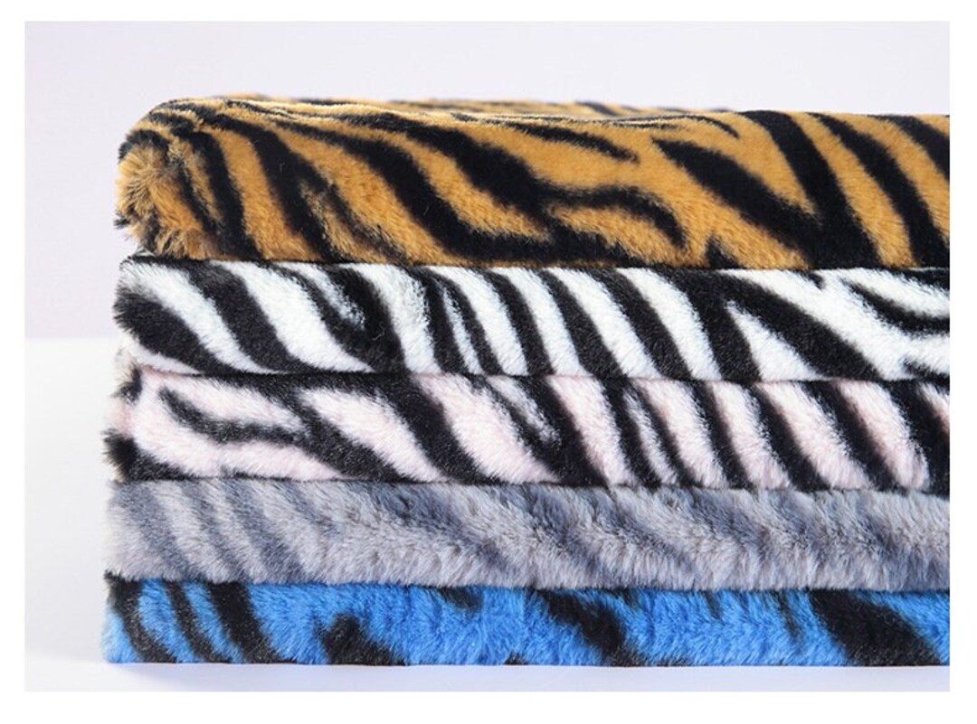 Animal Pattern Rabbit Fake Fur,super Soft Plush Zebra Print Faux Fur ...