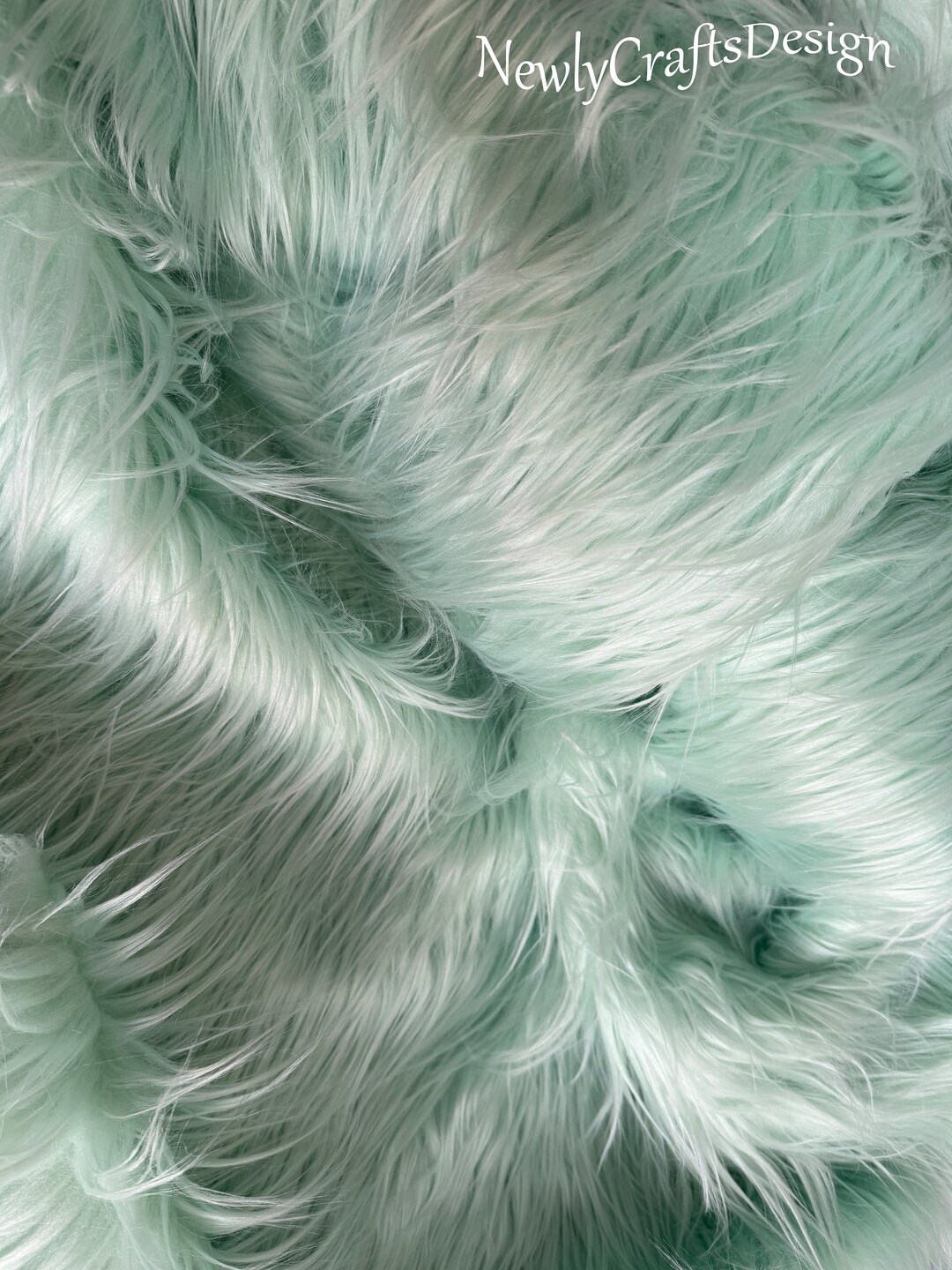 Mint Green Shaggy Fur Fabric,luxury Long Pile Faux Fur for Dolls Making ...