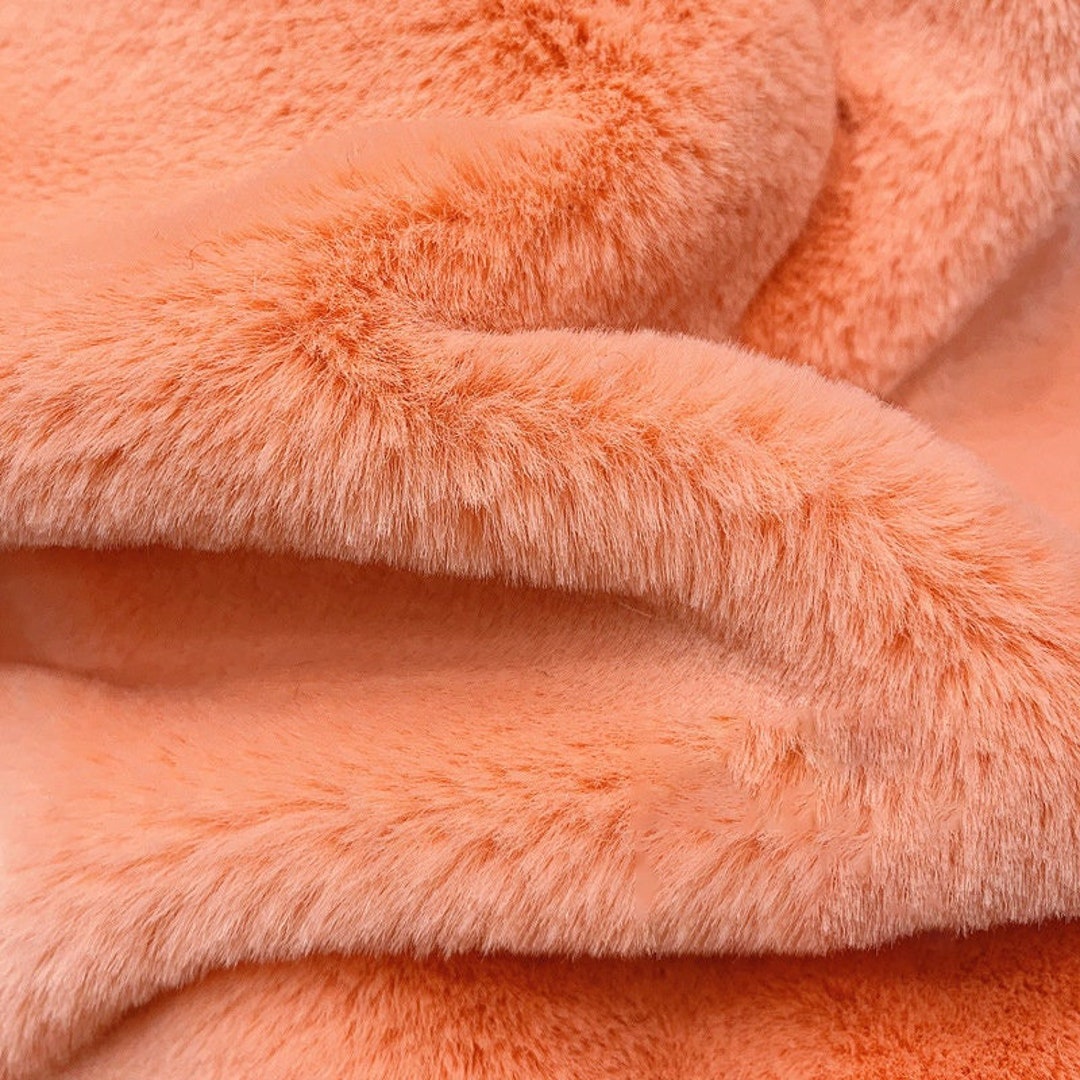 Orange Faux Fur Fabric,macaroon Color Rabbit Fake Fur for DIY Craft ...