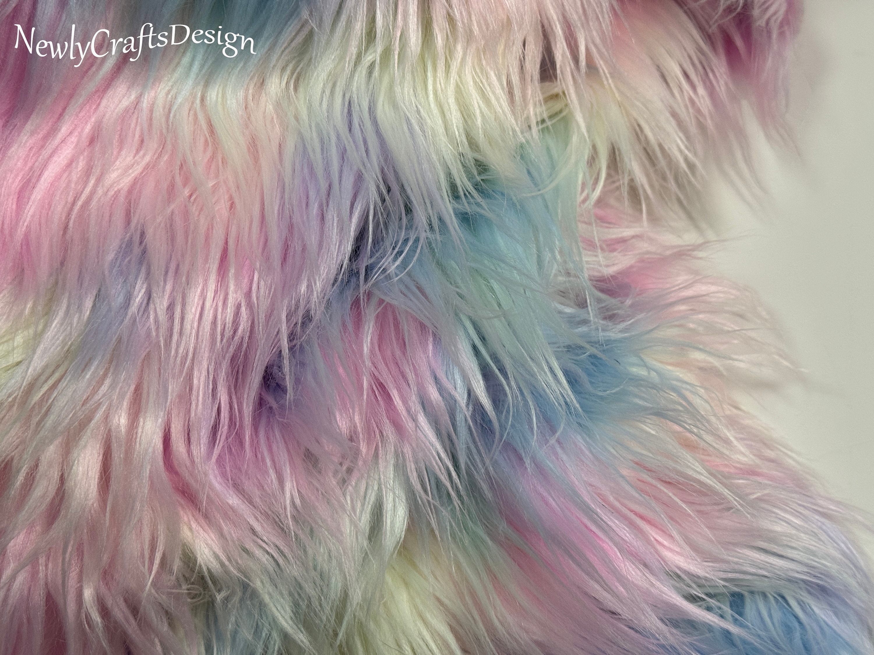Macaron Fox Fur Fabricluxury Shag Fur Unicorn Rainbow Cuddly - Etsy
