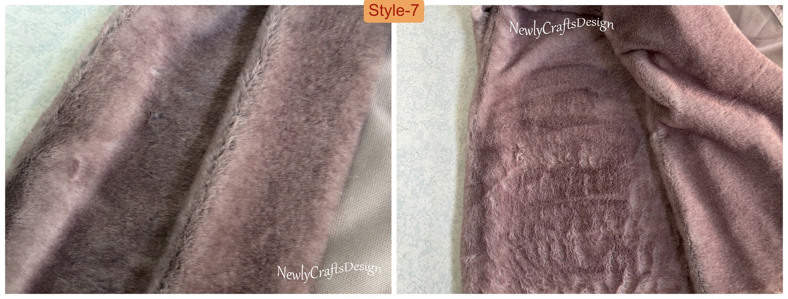 Blue Fuzzy Faux Fur Fabric, Bi-colored Faux Fox Fur With Purple Tips ...