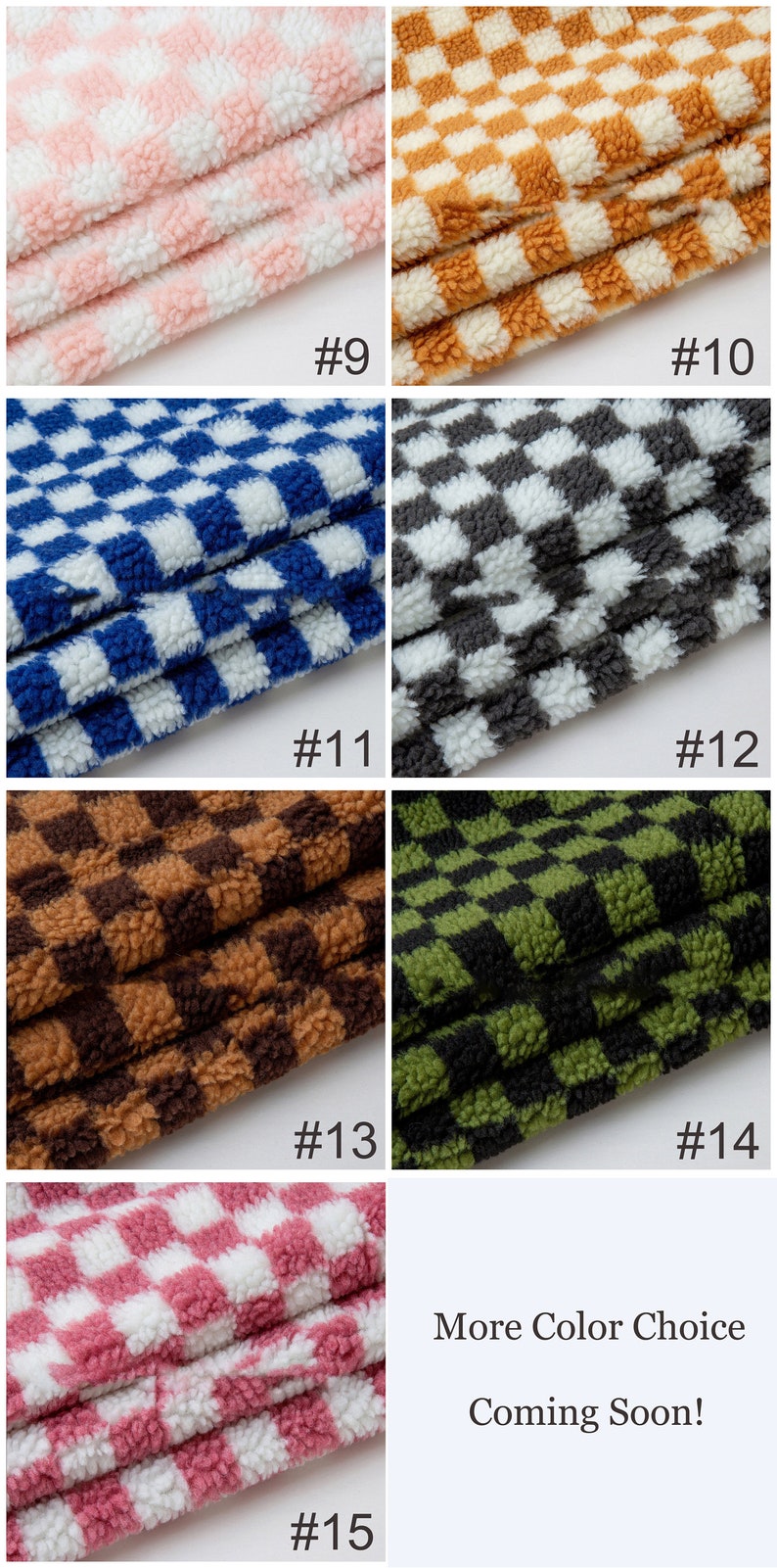 Brown Checked Print Sherpa Fleece,checkered Square Pattern Cuddle Mink ...