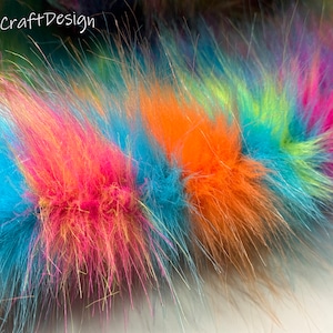 Rainbow Shaggy Fur,colorful Wavy Faux Fur Fabric,stripe Long Pile Fur ...