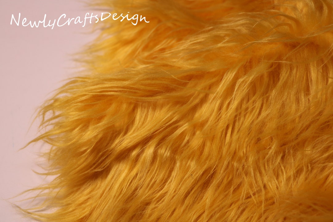 Yellow Shag Long Pile Soft Faux Fur Fabric,soft Fake Fur for Costume ...