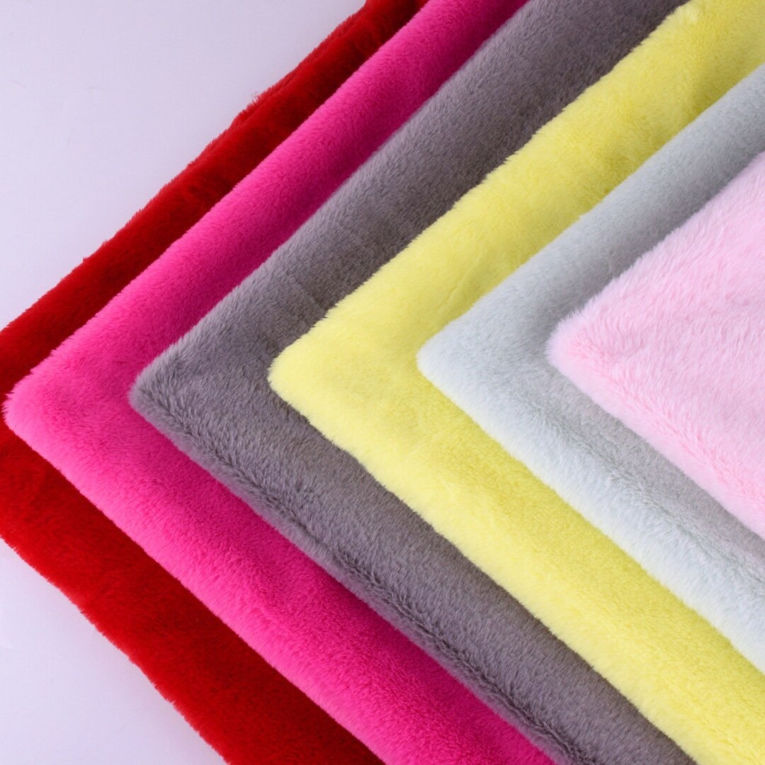 Fluffy Faux Fur Fabric, Pure Color Rabbit Fake Fur for DIY Craft ...