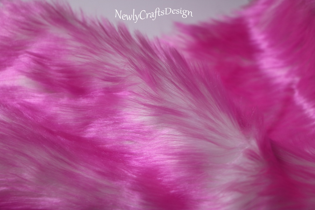 Hot Pink Fox Fur,2 Tone Fake Faux Fur,soft Shaggy Long Pile Fur for ...
