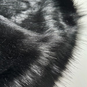 Black Shaggy Faux Fur Fabric,luxury Long Pile Fur,thick Fake Fur,soft ...