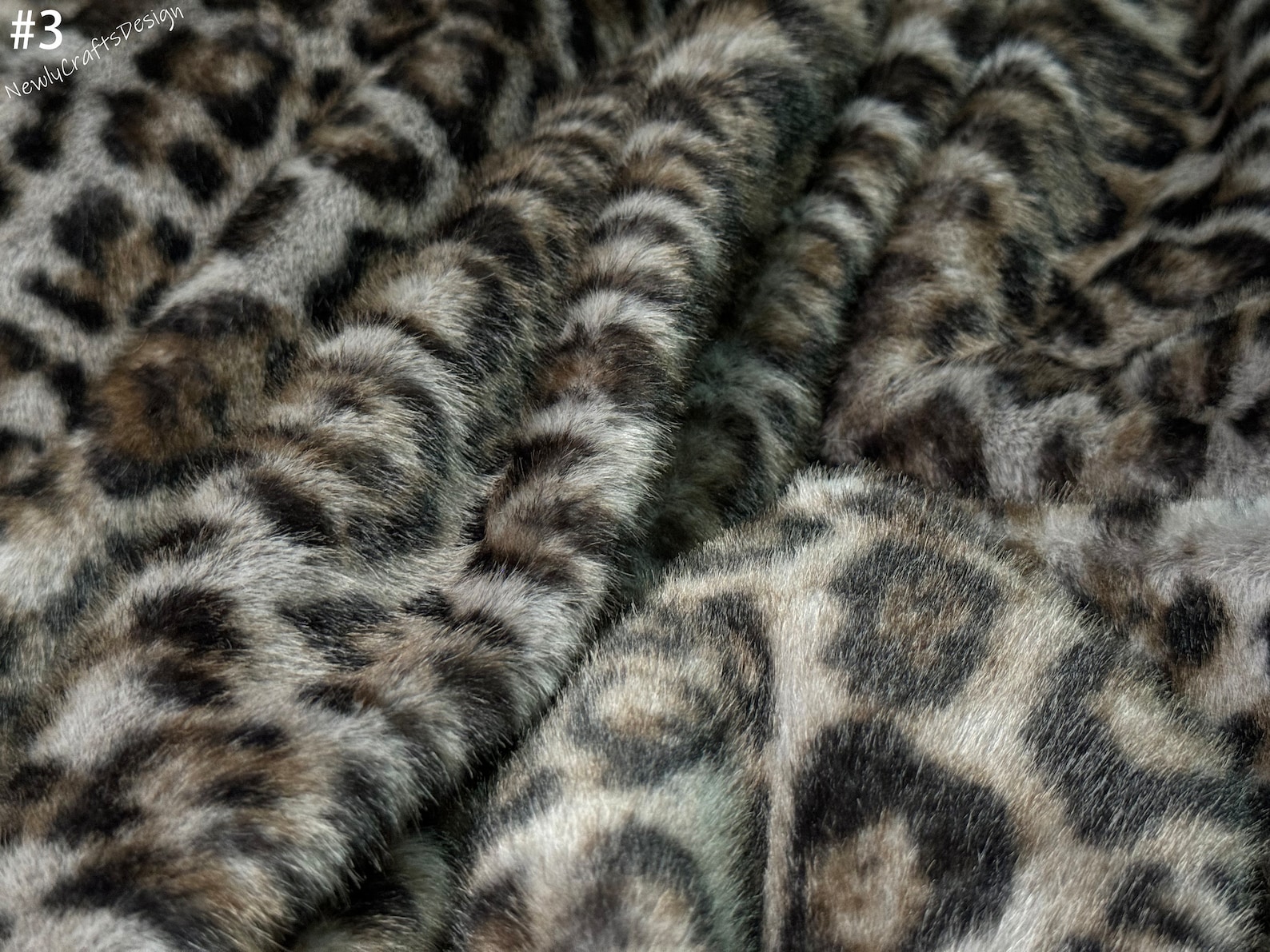 Leopard Print Faux Fur,black Fabric,punk Style Gray Gothic Animal Print ...