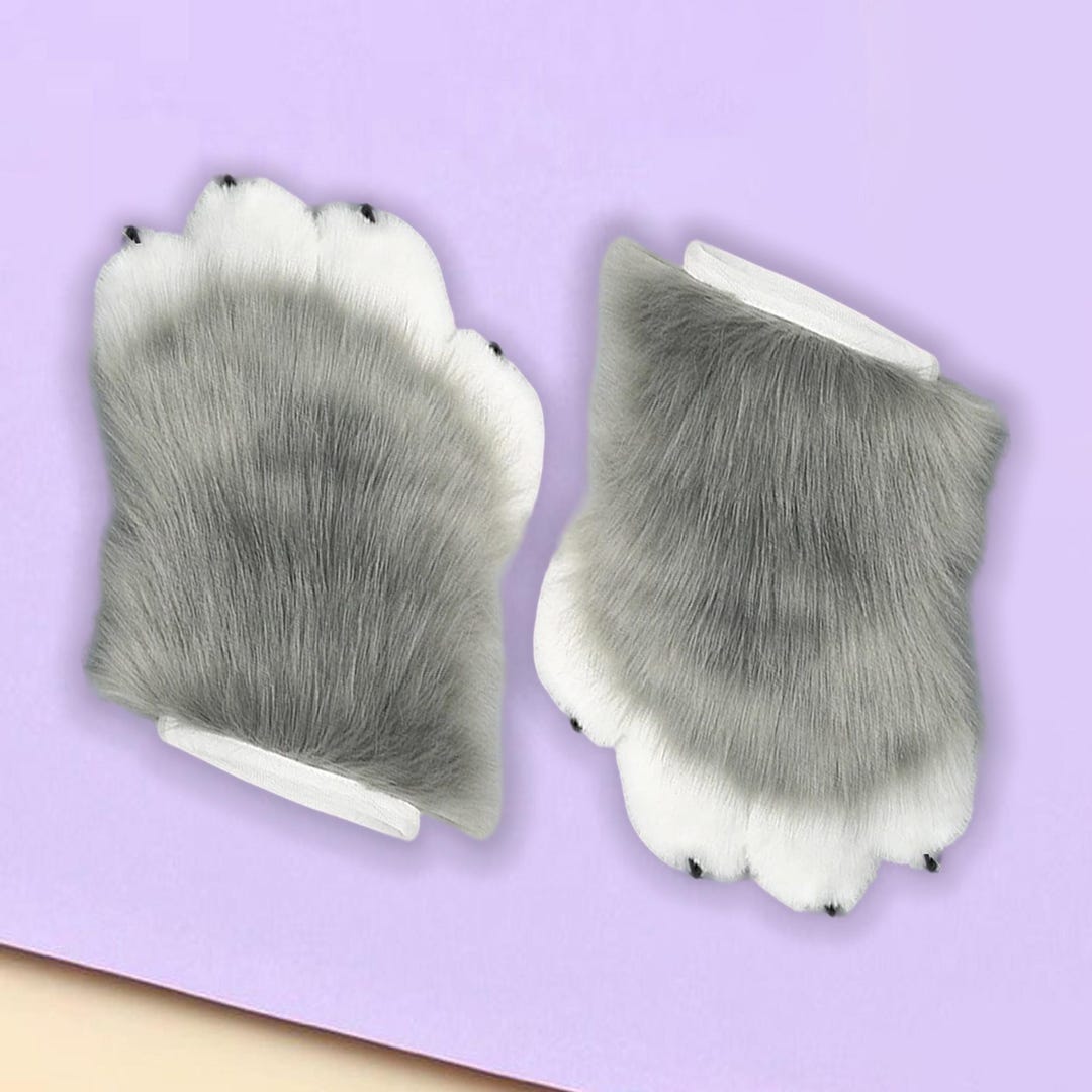 Fursuit Paws Glove Wolf Paws Dog Cat Fursuit Gloves Fur Claws Cosplay ...