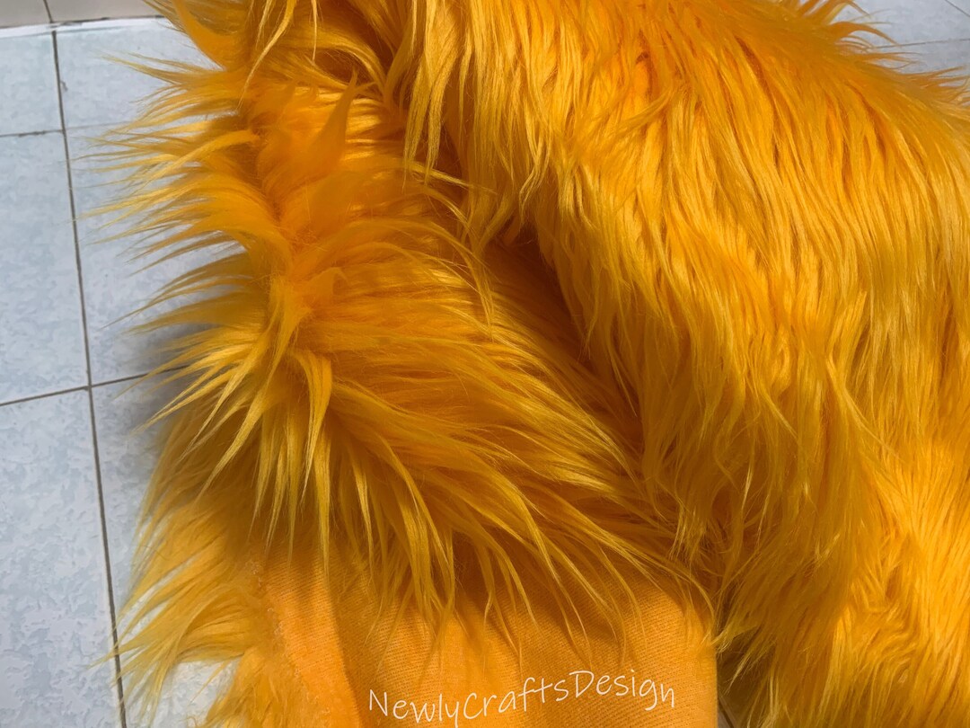 Extra Long Pile Shaggy Fur,yellow Faux Fur Fabric,fluffy Fur for ...