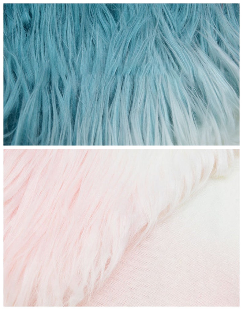 Rainbow Faux Fur Fabric,gradients Long Pile Shaggy Fur,cosplay Costumes ...