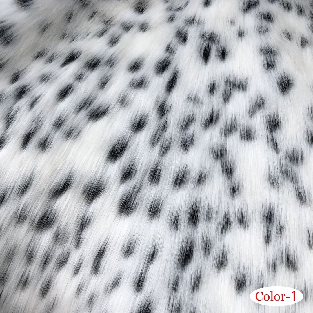 Jacquard Faux Fur Fabric,fluffy Spotted Husky Printed Long Pile Plush ...
