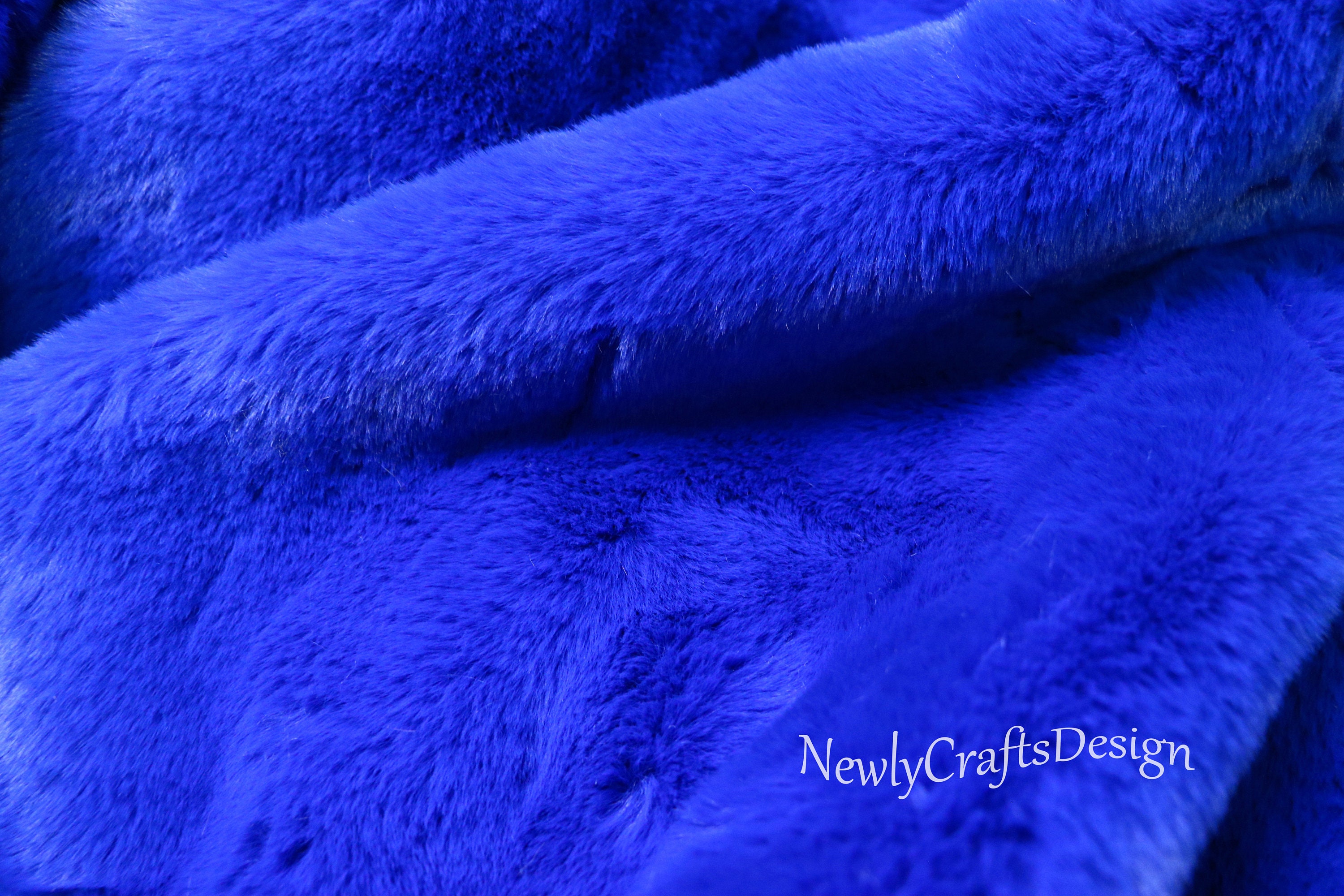 Royal Blue Fuzzy Faux Fur Fabric, Rabbit Fur,ultra Soft Fun Fur for DIY ...