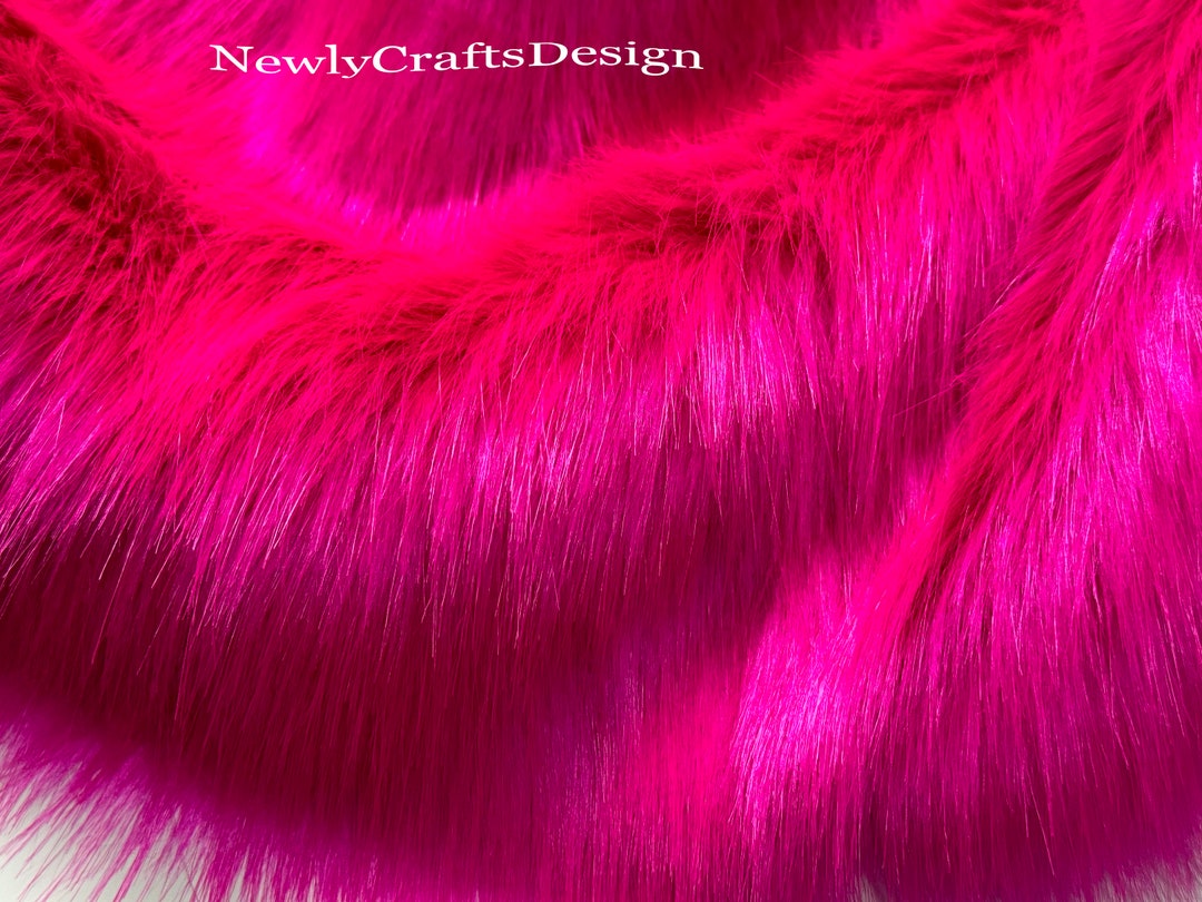 Hot Pink Fox Faux Fur Fabric,high Density Fluffy Fur,long Pile Fur for ...