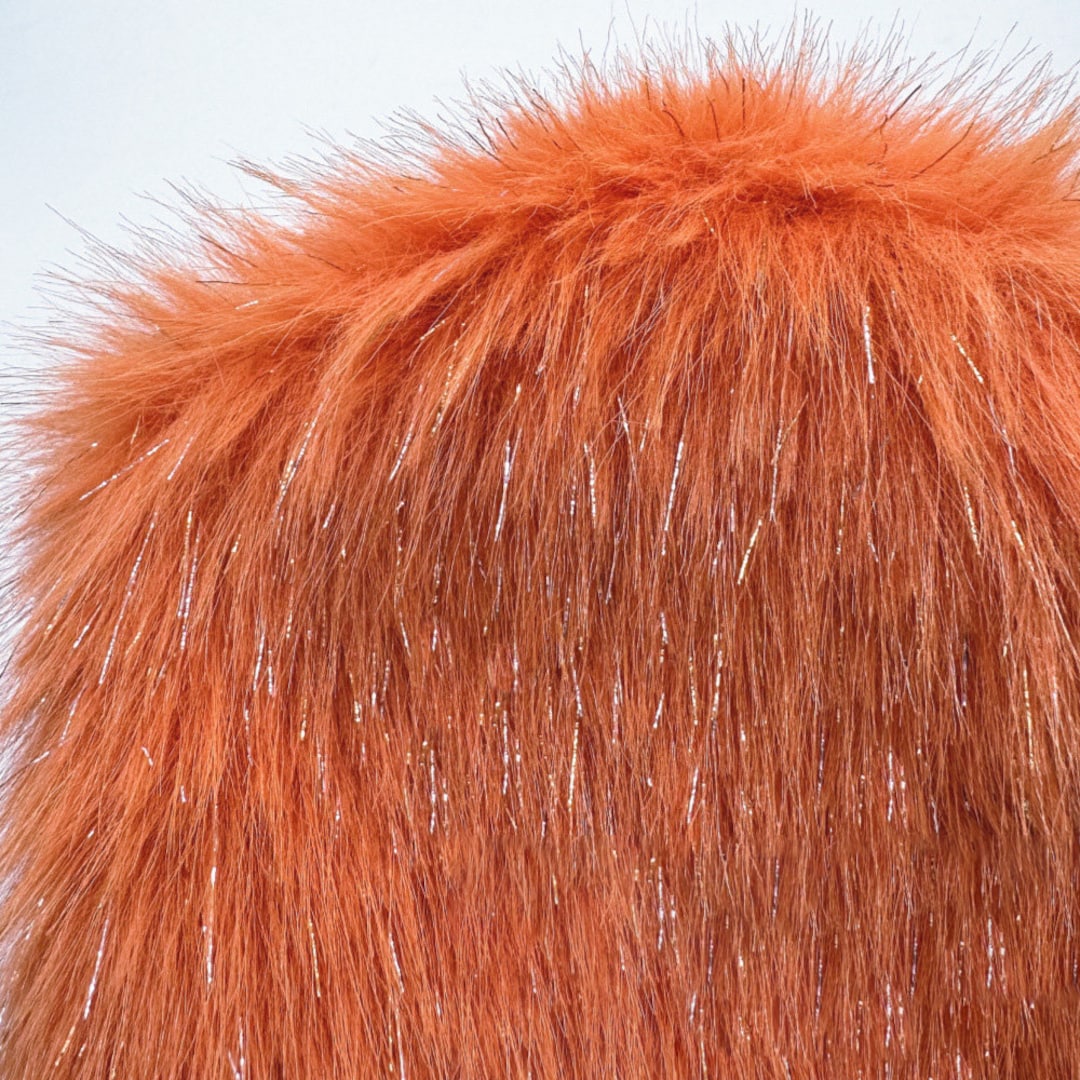 Tinsel Faux Fur Sold by the Yard,orange Fake Fox Fur,short Pile Fur ...