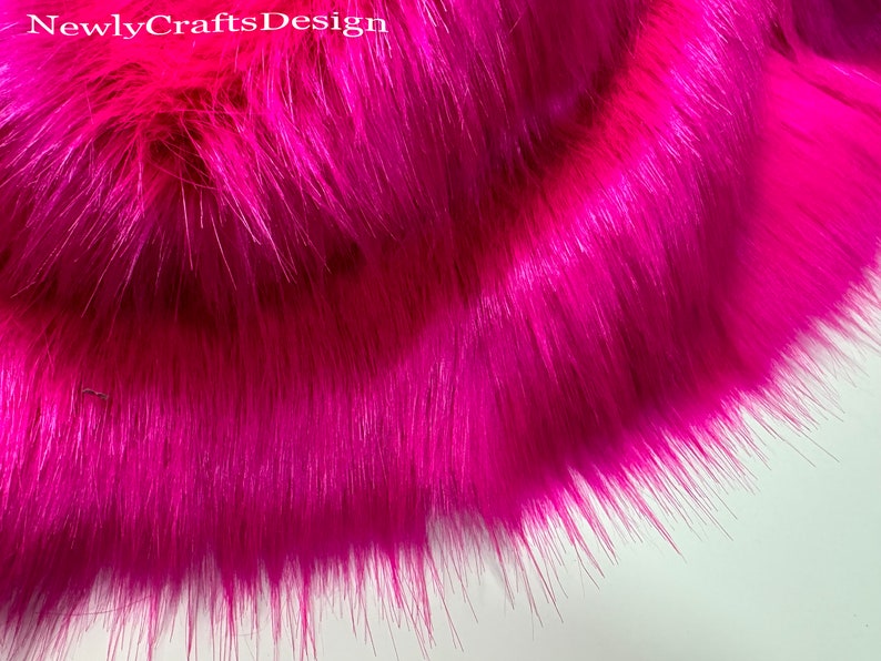 Hot Pink Fox Faux Fur Fabric,high Density Fluffy Fur,long Pile Fur for ...