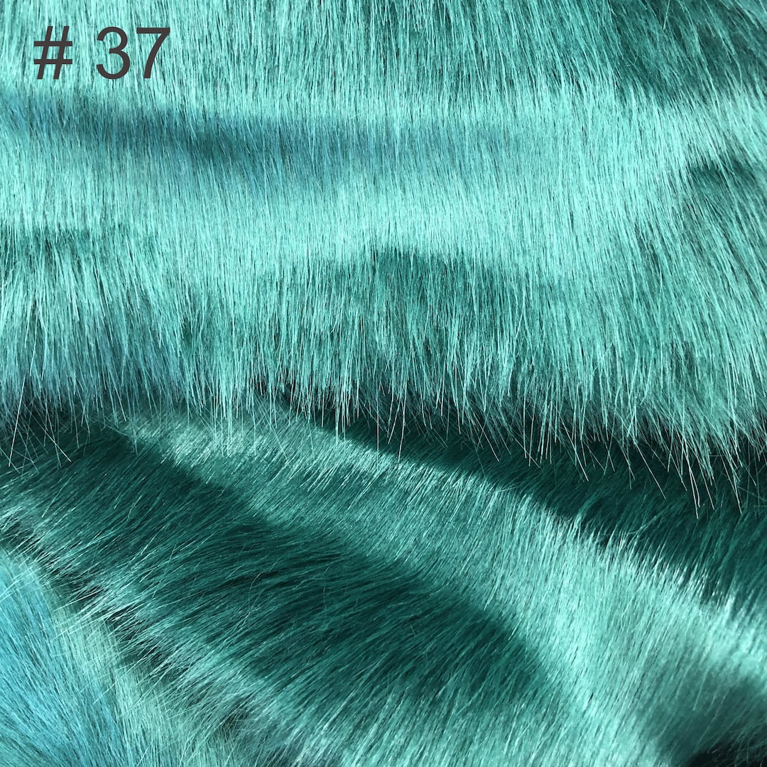 Teal Green Faux Fox Fur,fuzzy Faux Fur Fabric,colorful Fun Fur for DIY ...