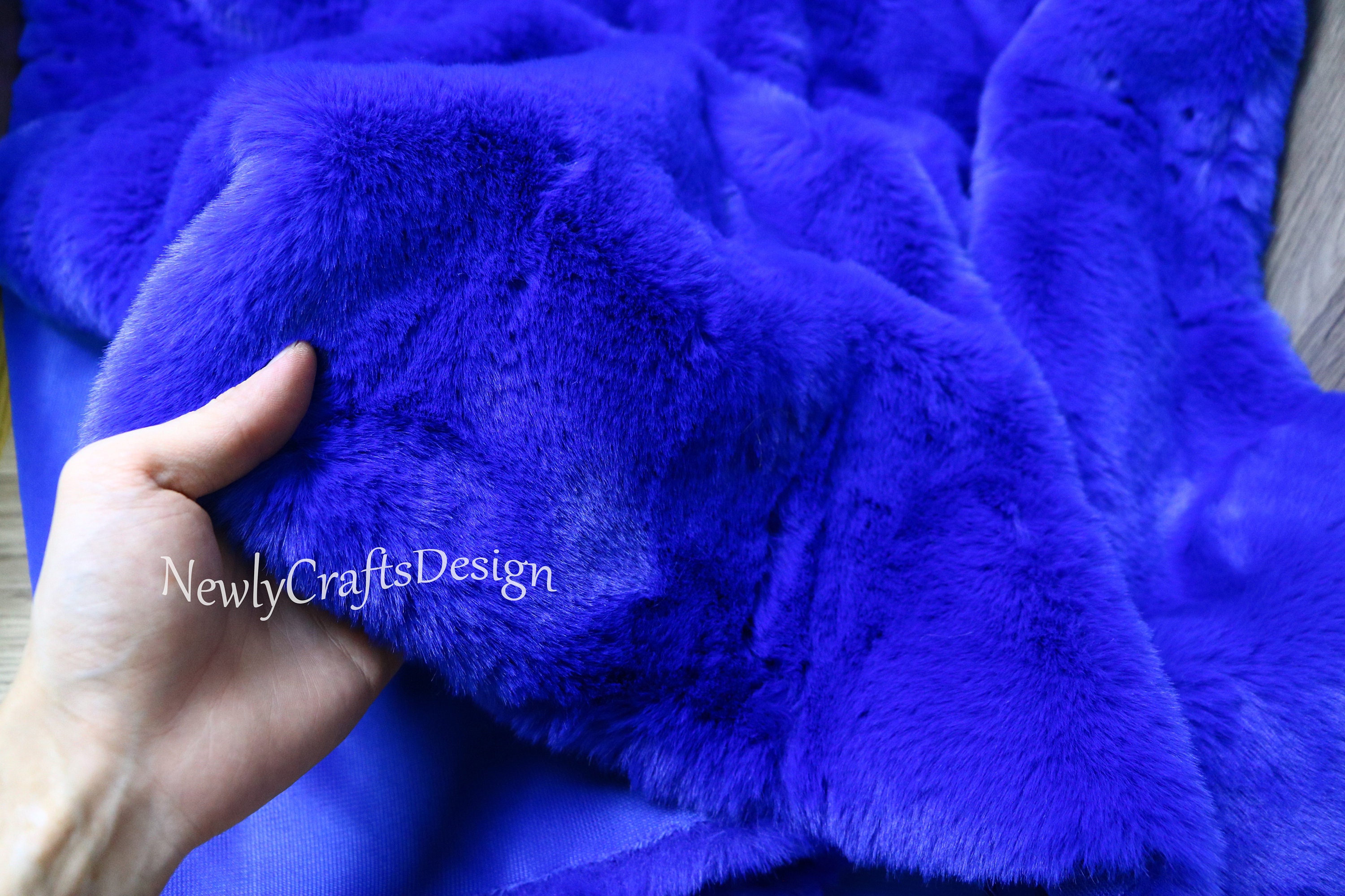 Royal Blue Fuzzy Faux Fur Fabric, Rabbit Fur,ultra Soft Fun Fur for DIY ...