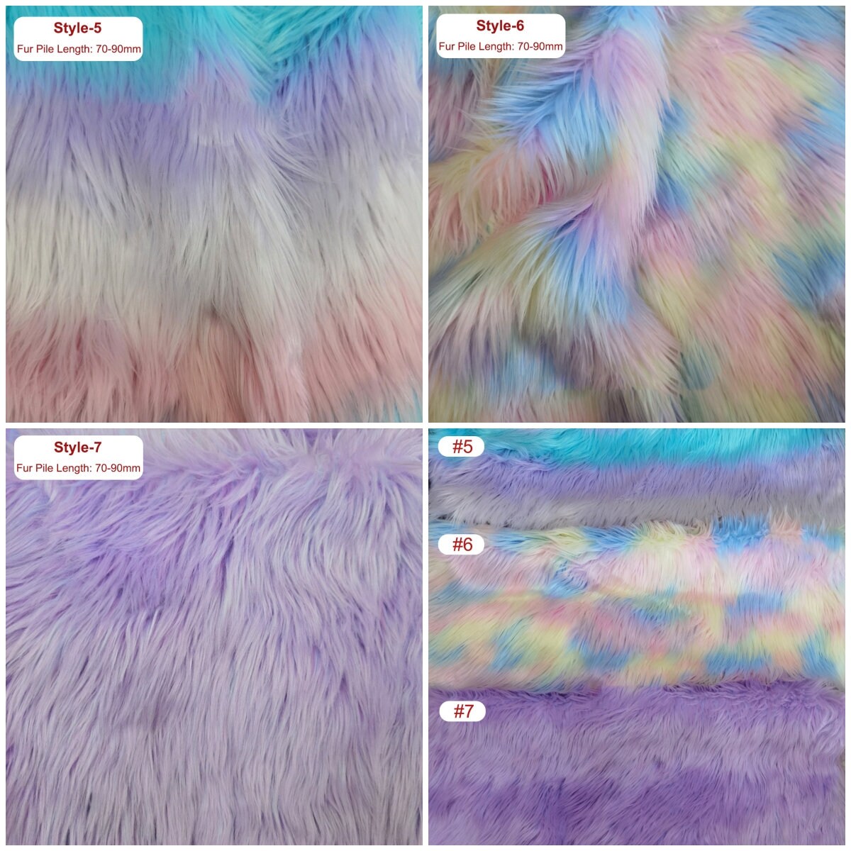 Macaron Fox Fur Fabricluxury Shag Fur Unicorn Rainbow Cuddly - Etsy