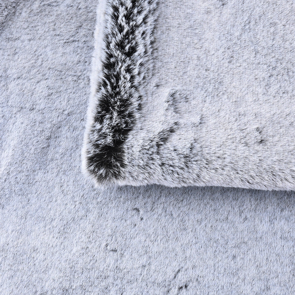 Furry Faux Fur Fabric,black Rex Rabbit Fur With White Tips,fun Fur for ...