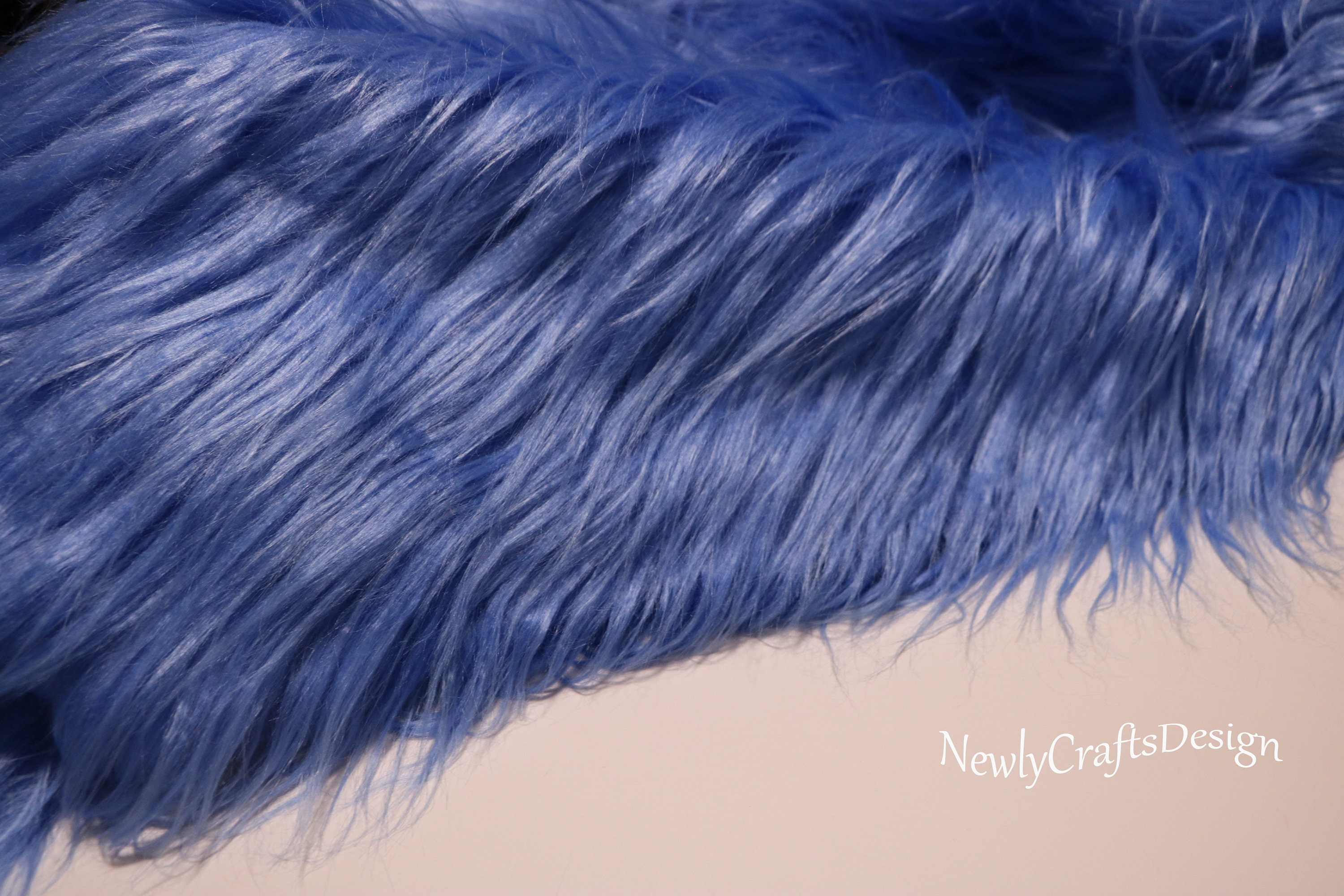 Shaggy Long Pile Faux Fur Fabricblue Luxury Shag Furpremium - Etsy