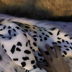 Jacquard Faux Fur Fabric,fluffy Spotted Husky Printed Long Pile Plush ...